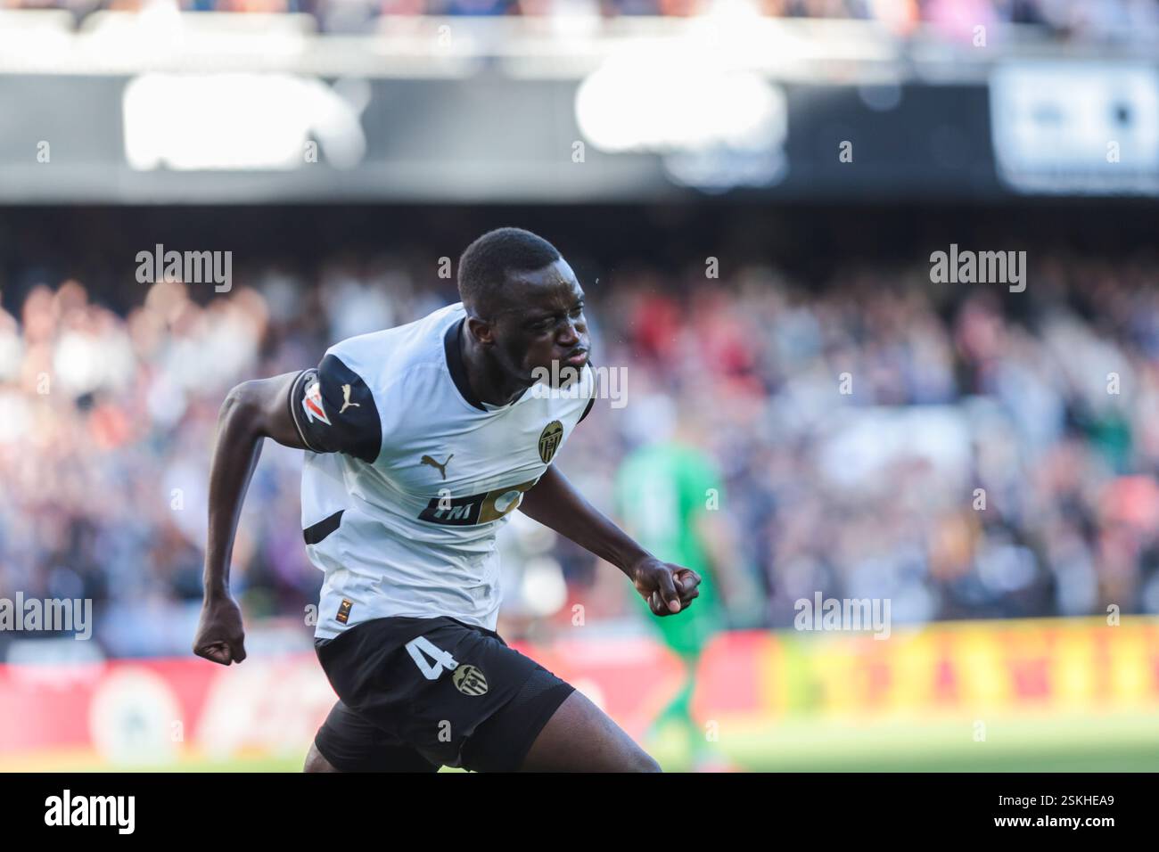 MOUCTAR DIAKHABY REACTS AFTER SCORE DURING A LA LIGA MATCH AT MESTALLA ...