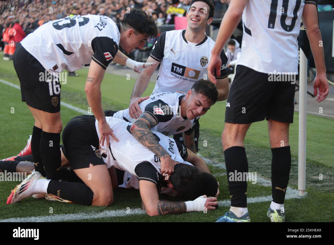 MOUCTAR DIAKHABY REACTS AFTER SCORE DURING A LA LIGA MATCH AT MESTALLA ...