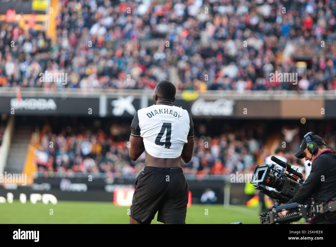 MOUCTAR DIAKHABY REACTS AFTER SCORE DURING A LA LIGA MATCH AT MESTALLA ...