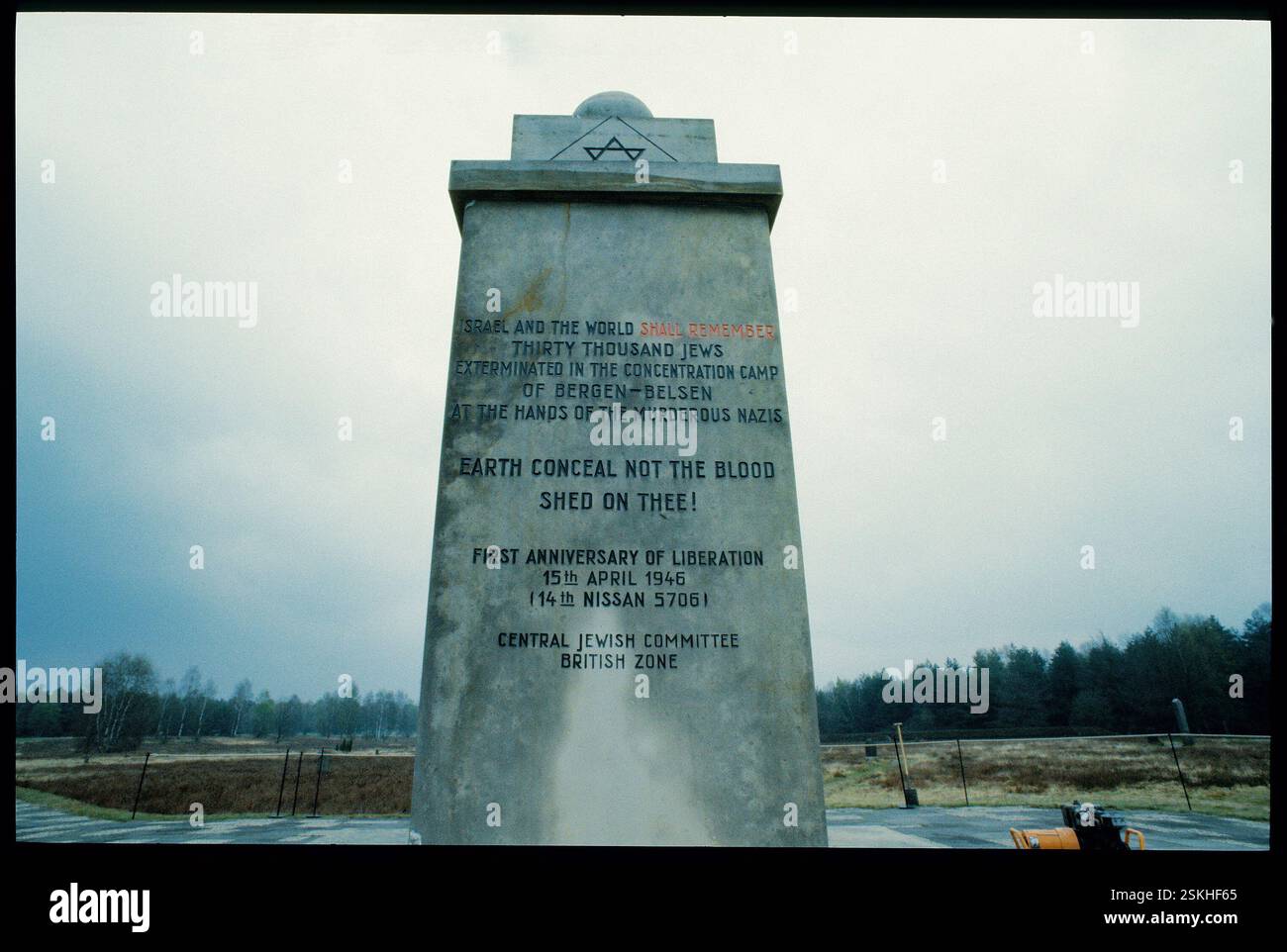 Mahnmal, Konzentrationslager Bergen-Belsen 1985#Memorial, concentration camp Bergen-Belsen 1985 ...