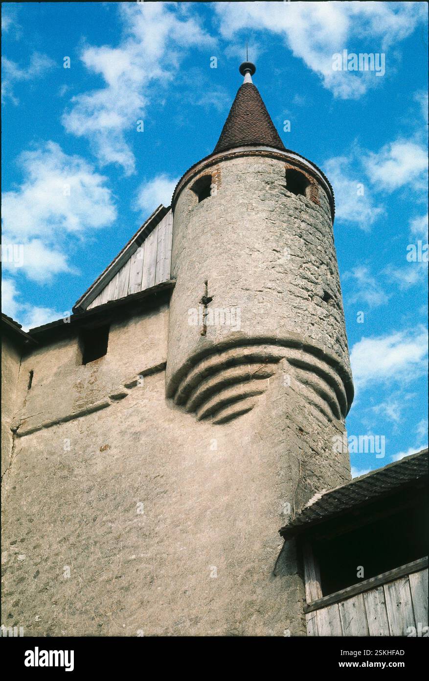 Schloss von Lucens, 1974#Castle of Lucens, 1974 Stock Photo - Alamy