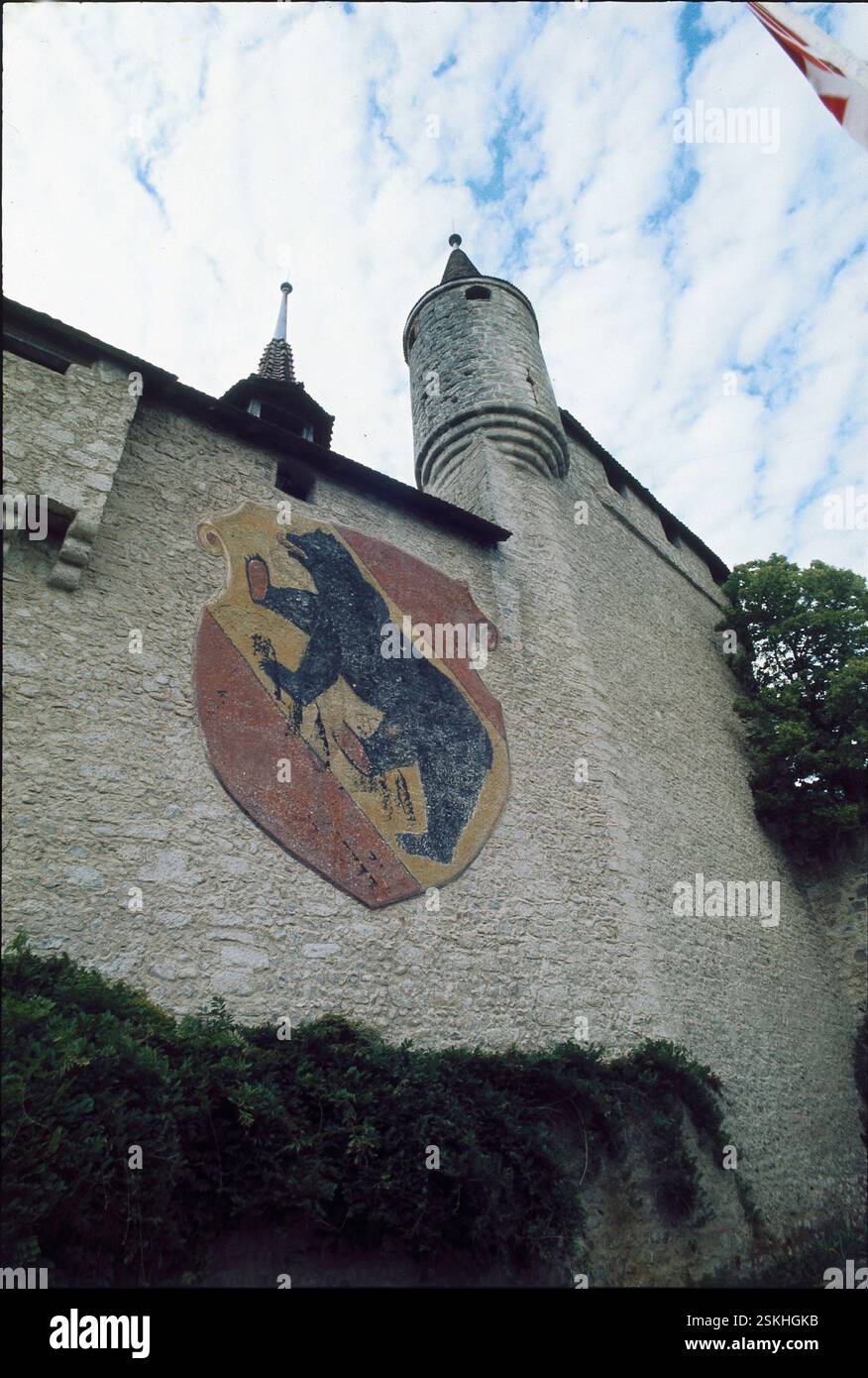 Schloss von Lucens, 1974#Castle of Lucens, 1974 Stock Photo - Alamy