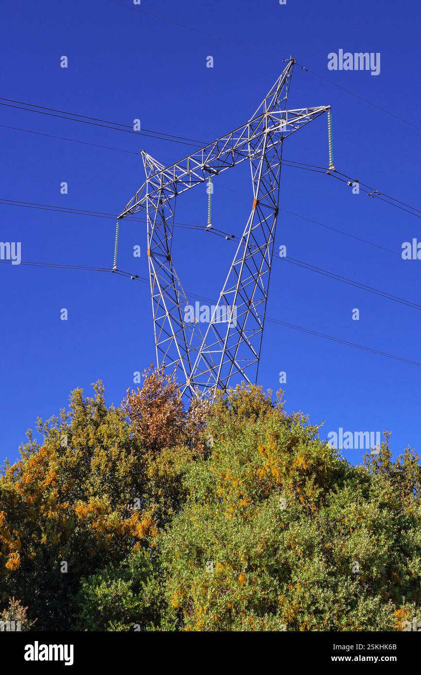 High Voltage Electric Energy Transportation Tower Stock Photo - Alamy