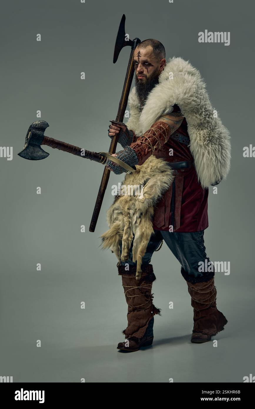 Strategy and determination. Full-length portrait of focused man ...
