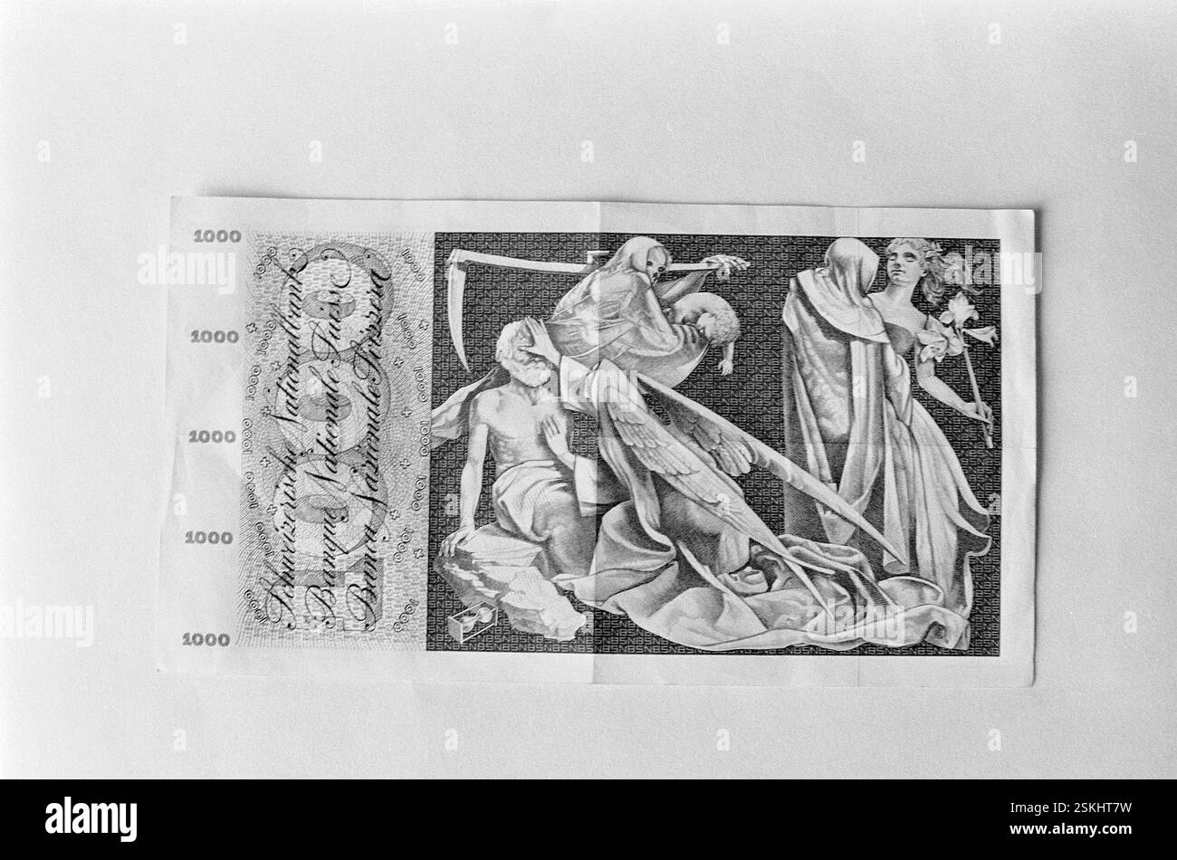 Banknote, 1000 Franken#note--- Tausender-Note 1971#One thousend francs ...