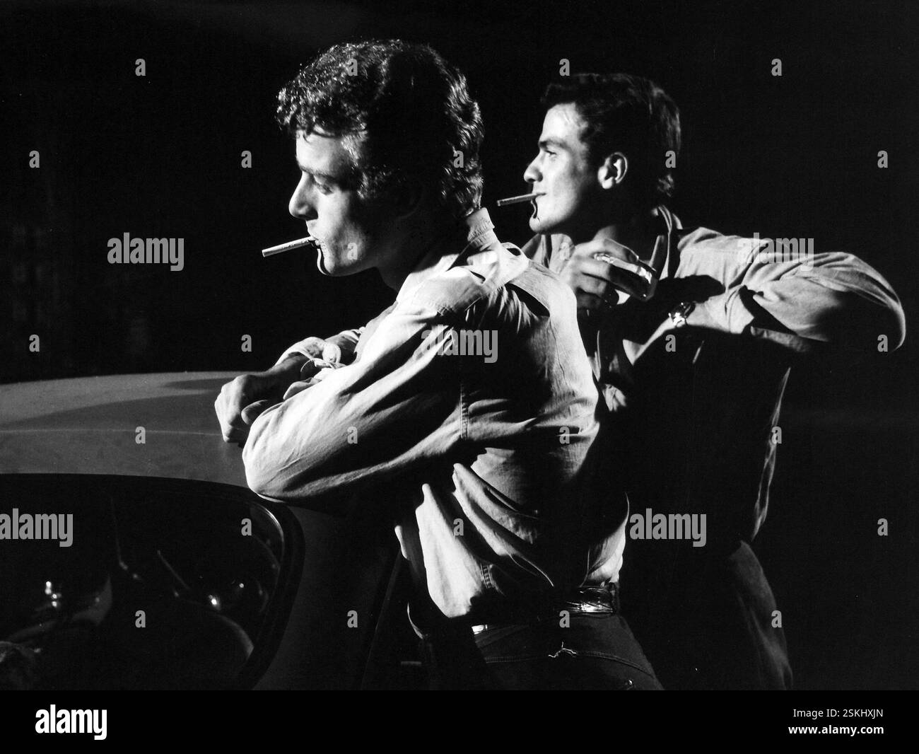 Spiros Focas, Gianni Garko in "Morte di un Amico" 1959#Spiros Focas, Gianni Garko in "Morte di ...