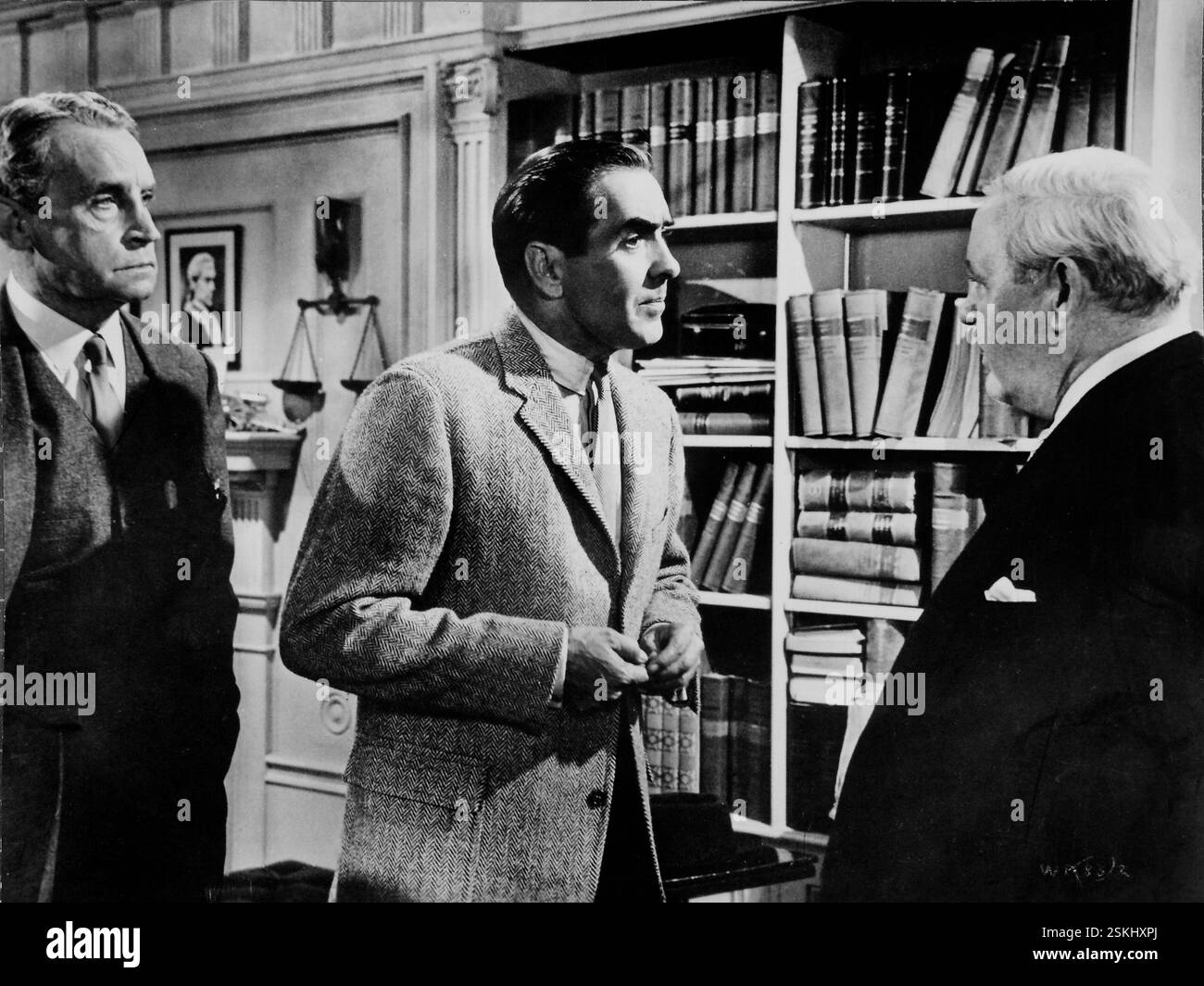 Tyrone Power, Charles Laughton in "Witness for the Prosecution" 1957# ...