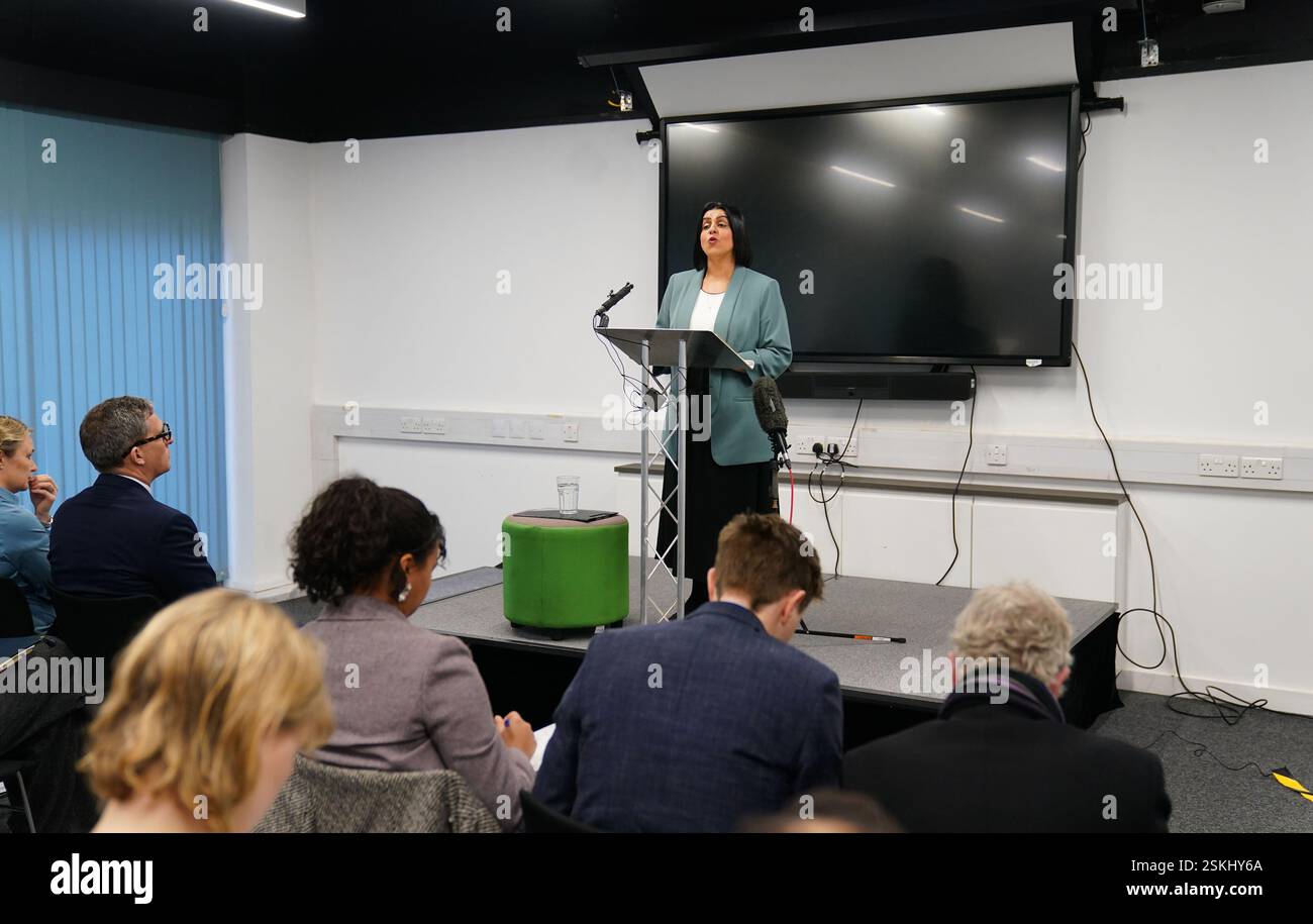 Justice Secretary Shabana Mahmood giving a speech at London Probation ...