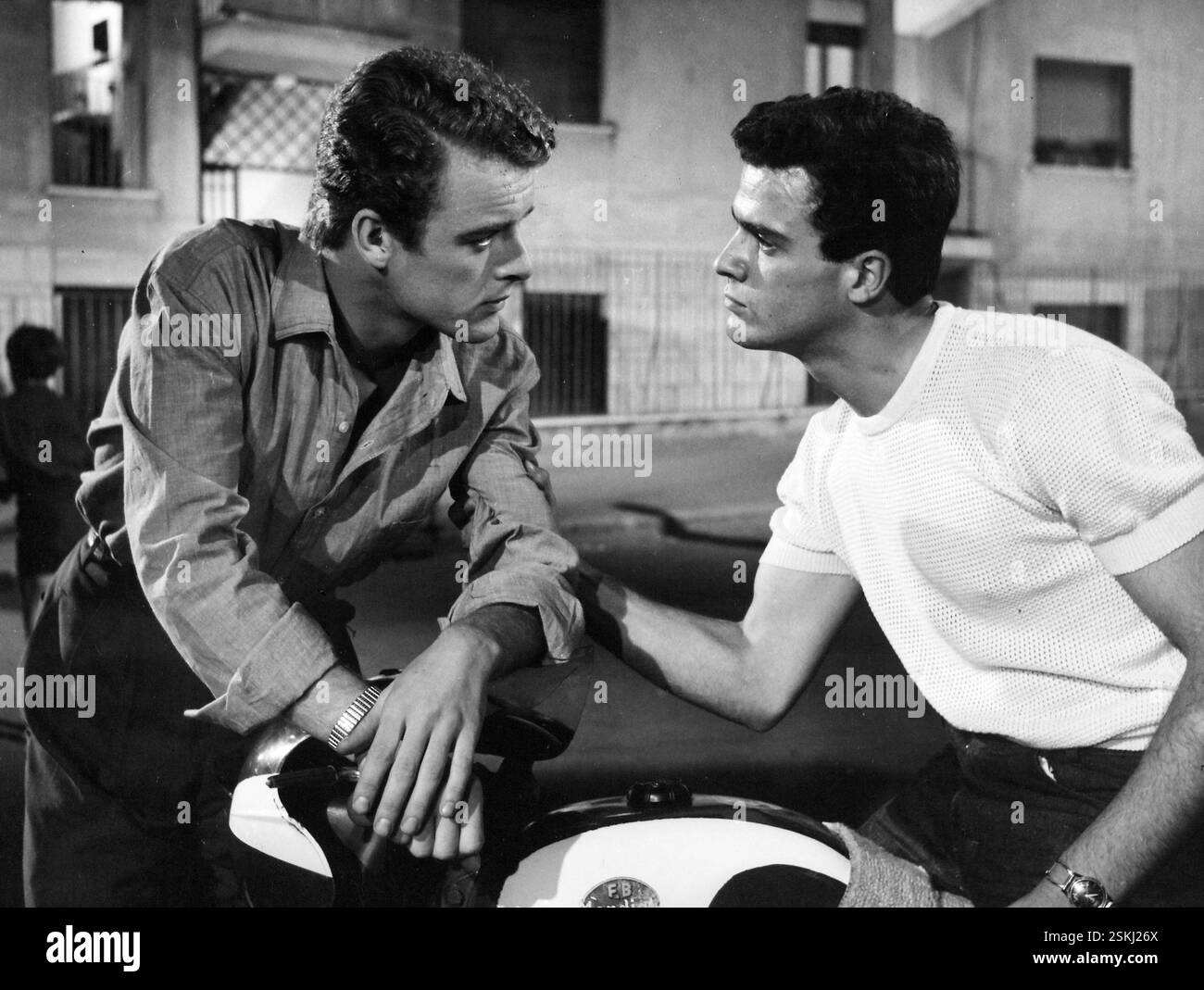 Spiros Focas, Gianni Garko in "Morte di un Amico" 1959#Spiros Focas, Gianni Garko in "Morte di ...