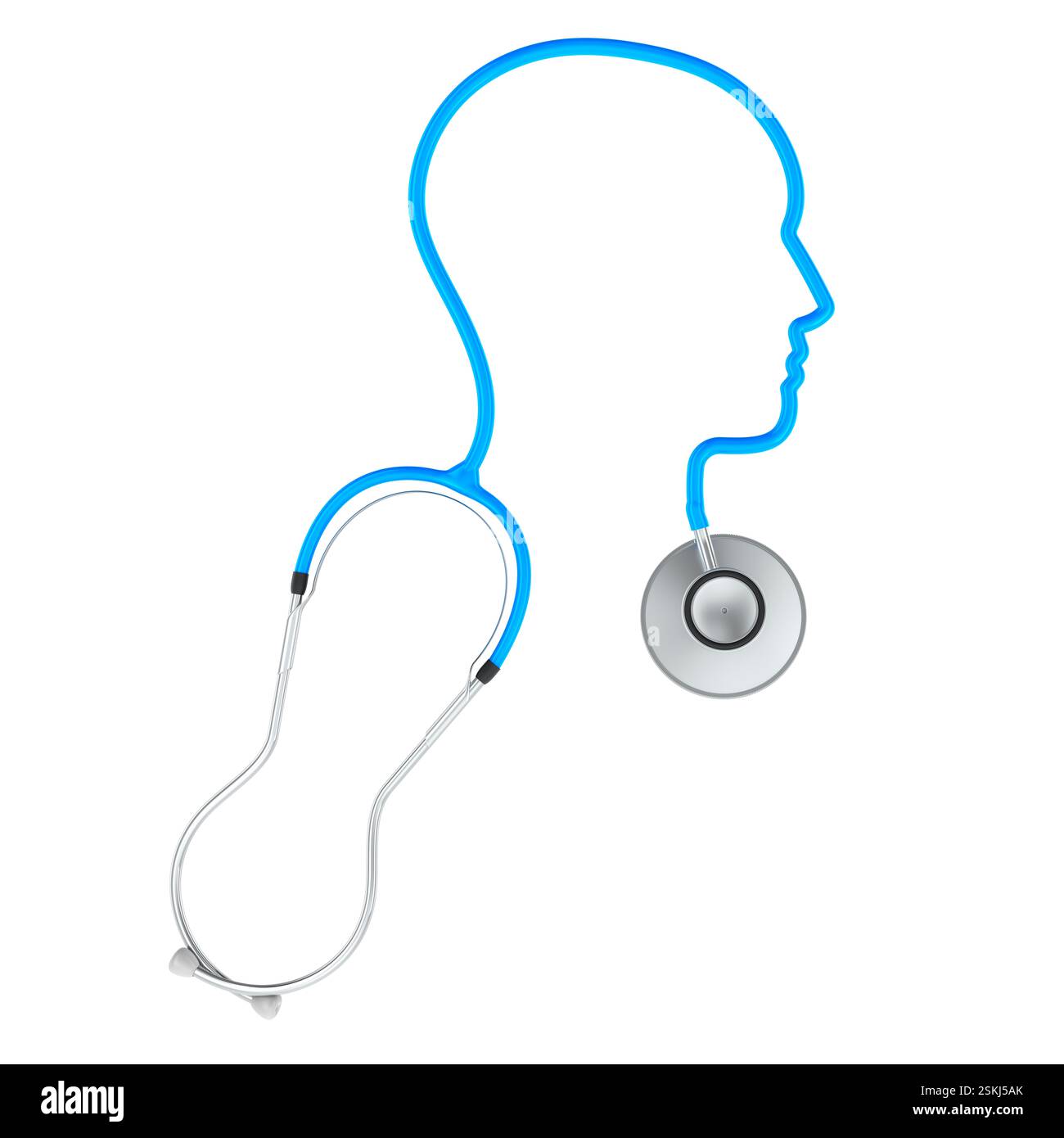 Stethoscope with Head Silhouette Profile from cord. Healthcare and ...
