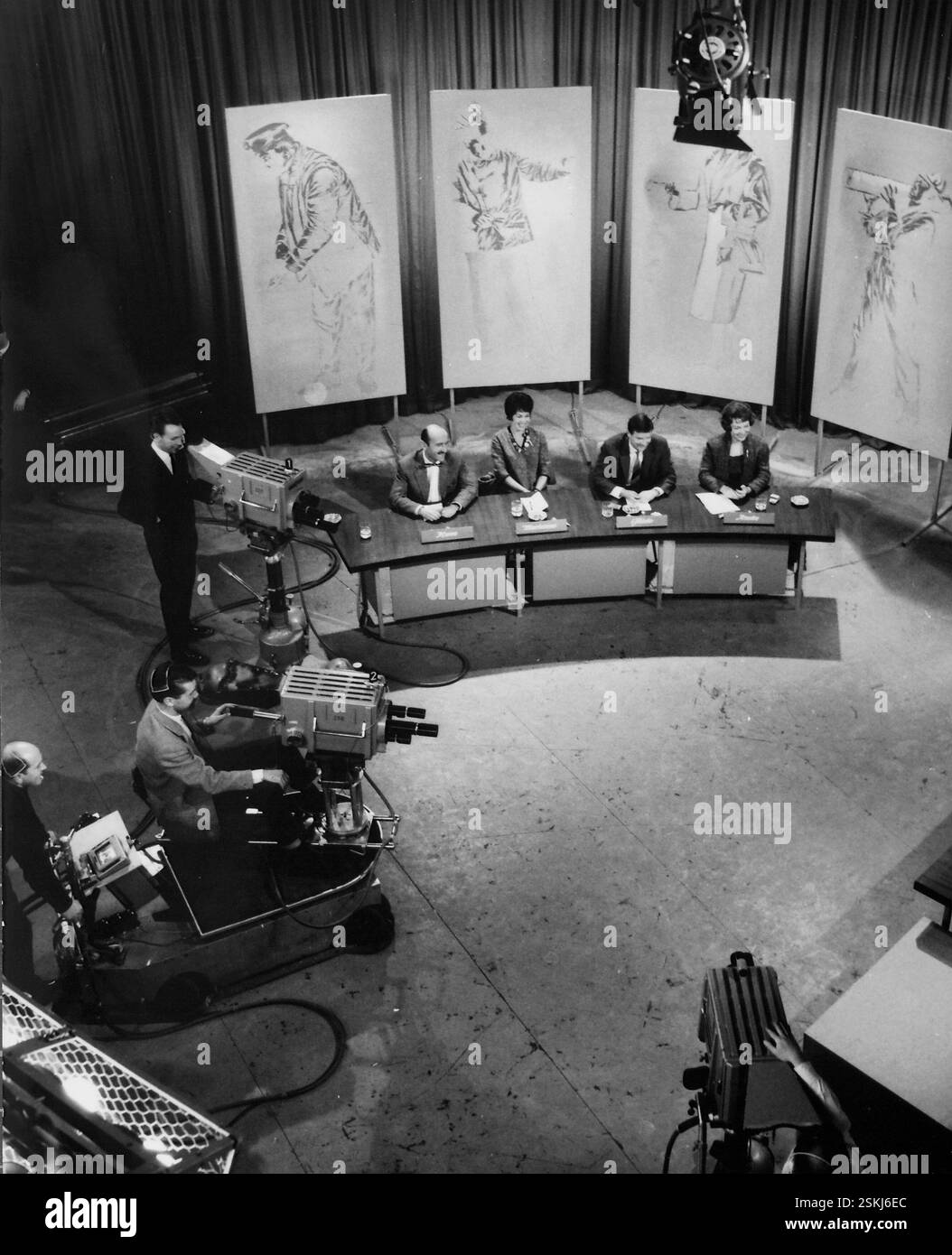 Hans Sachs, Marianne Koch, Guido Baumann, Anette von Aretin in "Was bin ...