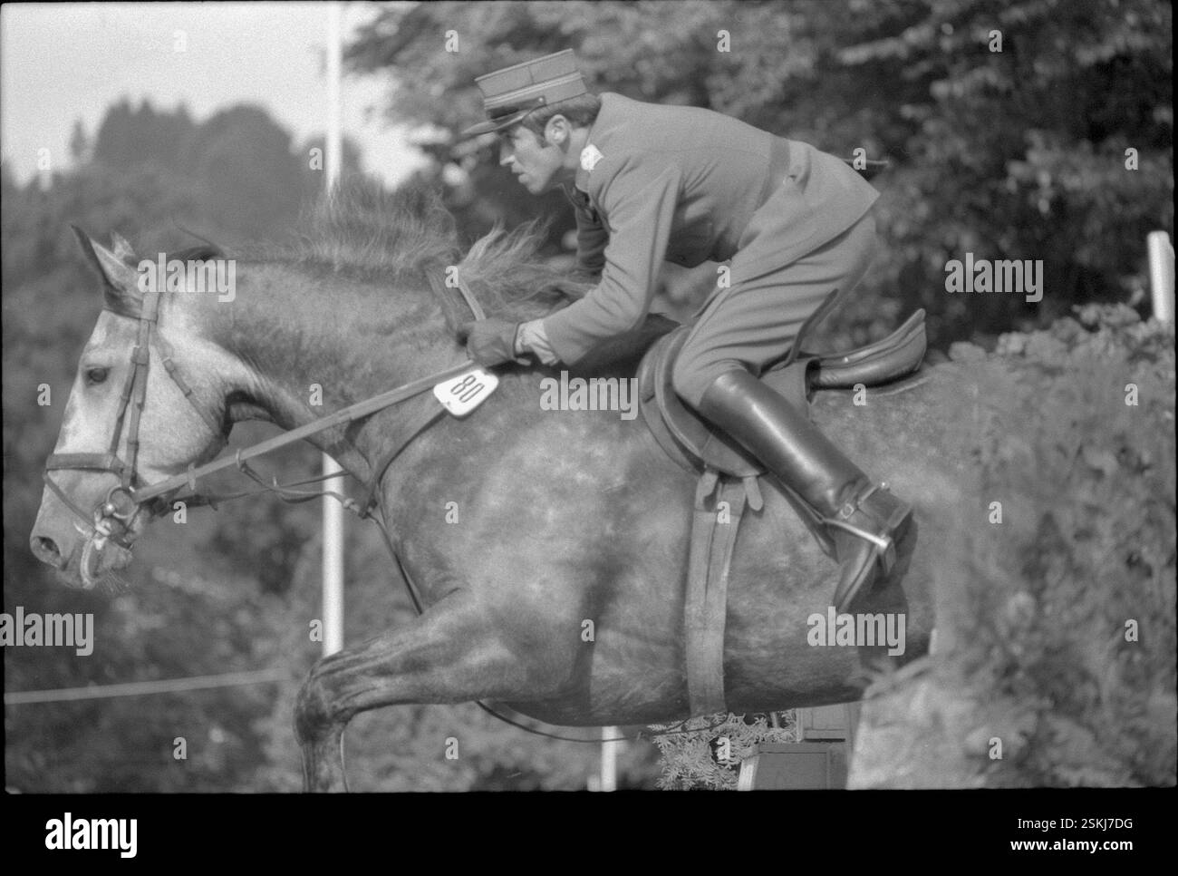 CSIO Luzern 1974: Max Hauri auf Woody Woodpecker#CSIO Lucerne 1974: Max ...