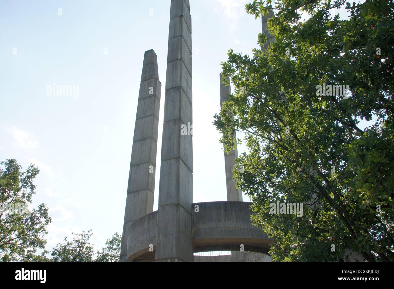 Tsarevets Fortress. Monumental stone pillars reaching skyward. Symbol ...