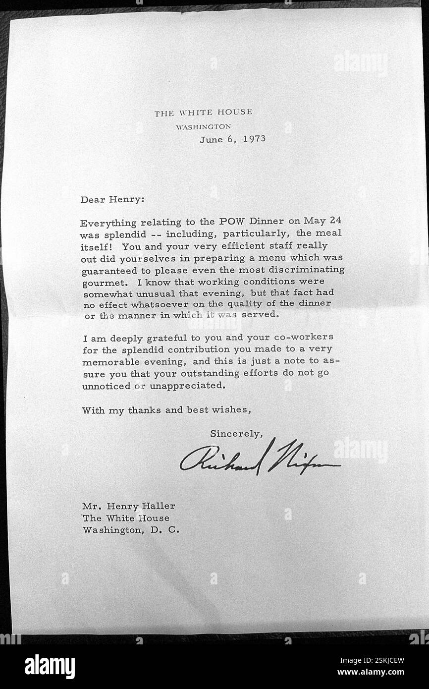 Dankesbrief von Richard Nixon, Unterschrift#thank-you letter by Richard ...