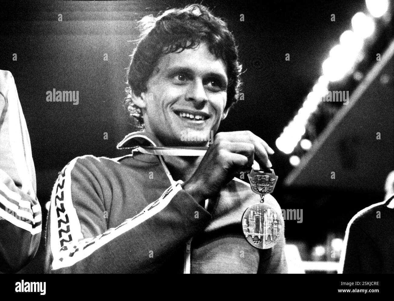 EM 1978 Prag, Finale 5'000m: Markus Ryffel mit seiner Silbermedaille#EC ...