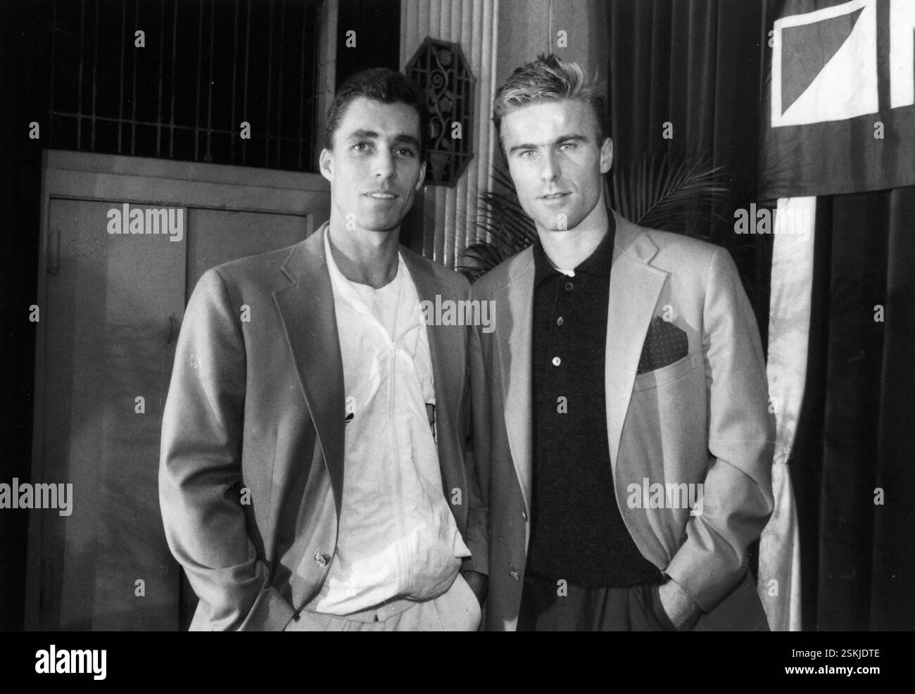 Ivan Lendl und Jakob Hlasek 1988#Ivan Lendl and Jakob Hlasek 1988 Stock ...