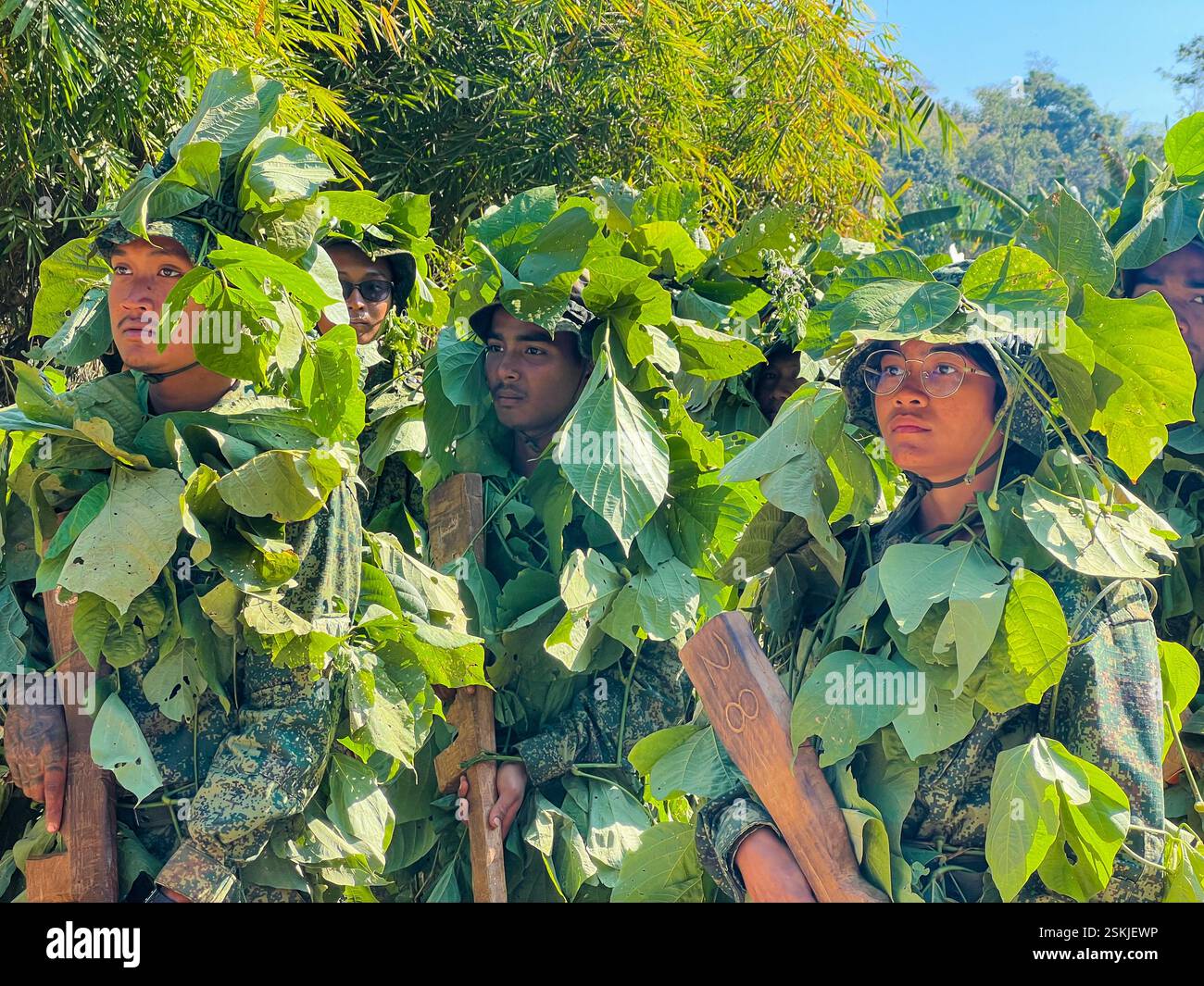 Myanmar. 08th Jan, 2025. PDF soldiers (both boys and girls) training in ...