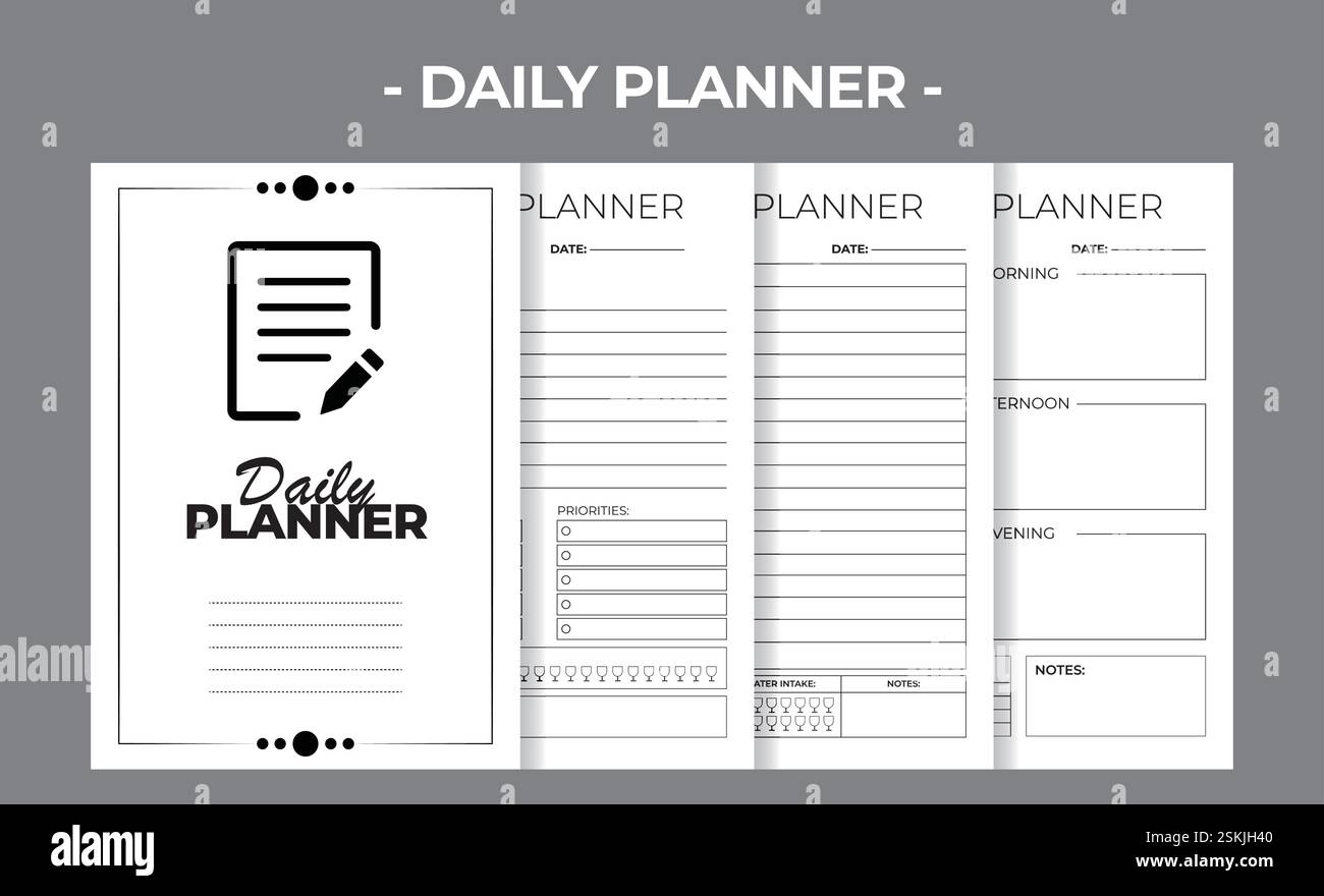 Printable KDP Daily Planner Blank Book Vector Design Template Stock ...