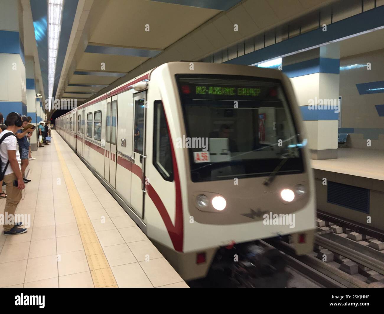 Sofia Metro. Crowded subway car with passengers of different ages and ethnicities. Diverse and ...