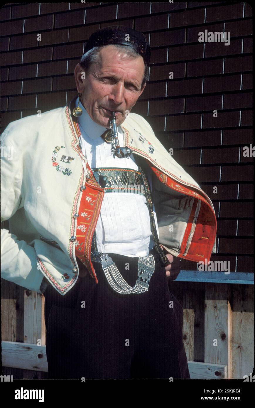 Emil Zimmermann mit Appenzeller-Tracht, 1979#Emil Zimmermann, traditional costume of Appenzell ...