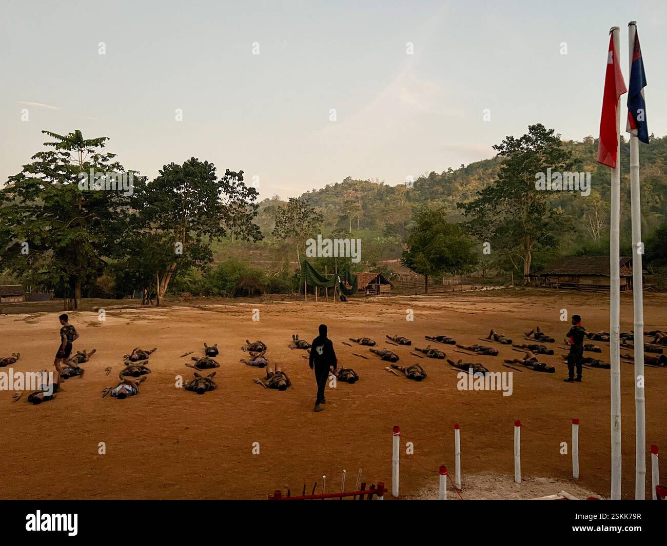 Myanmar. 08th Jan, 2025. Young PDFs training hard for physical strength ...