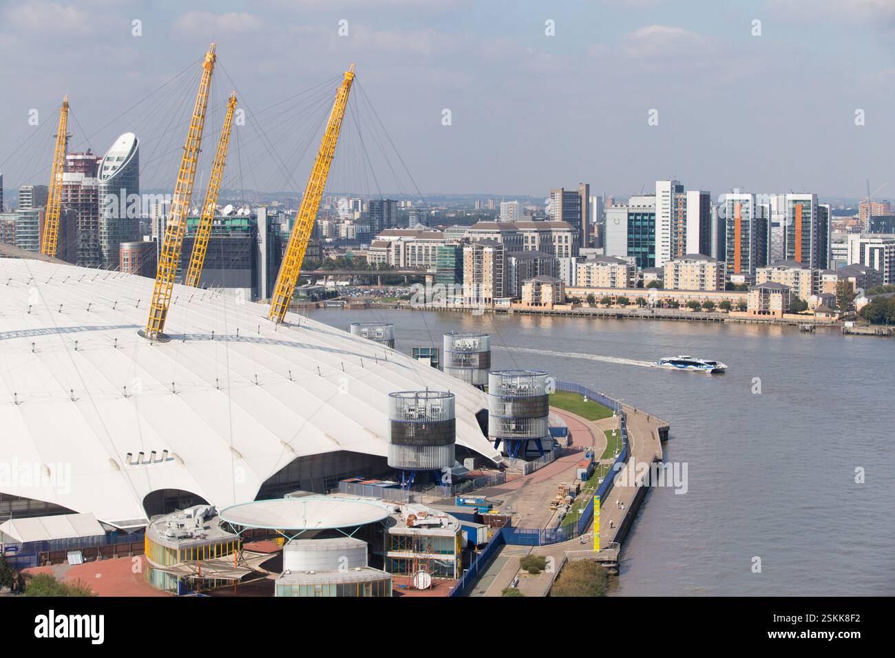 The O2 Arena in London, UK, shows the iconic dome structure ...
