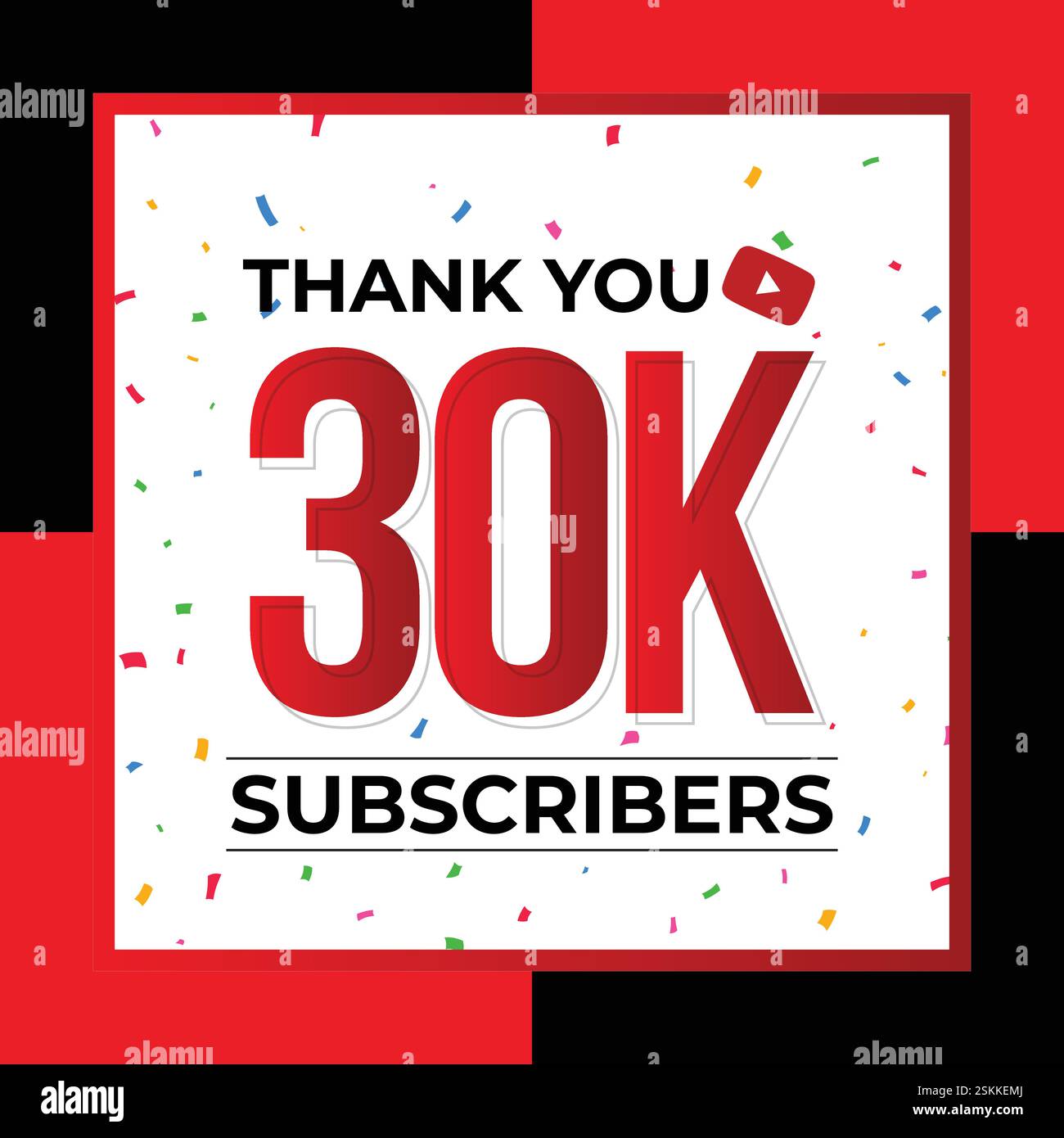 Thank You 30K Subscribers Celebration Vector Template Design Stock ...