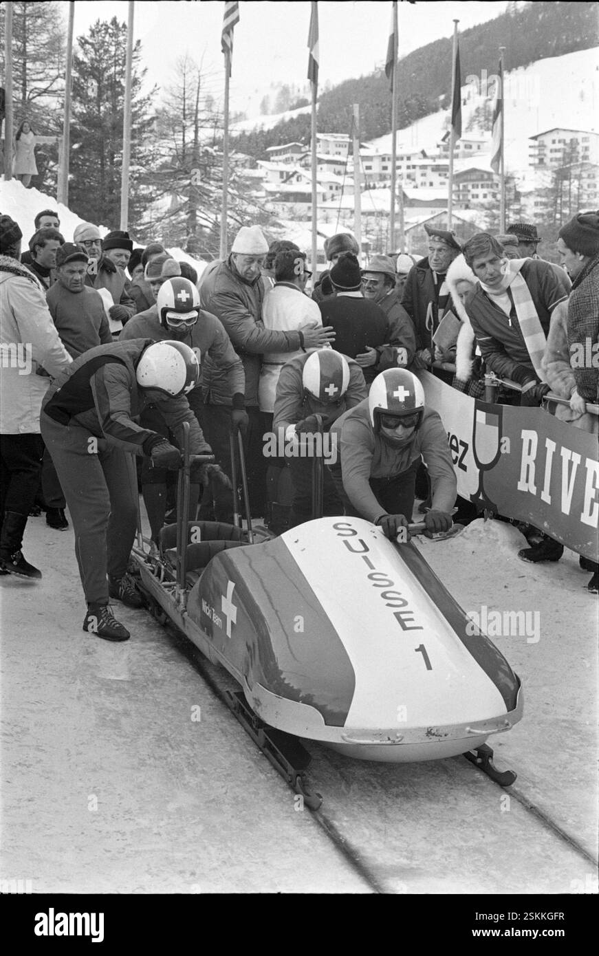 Bob-Weltmeisterschaft in St. Moritz, 1970: Schweiz 1 mit Stadler ...