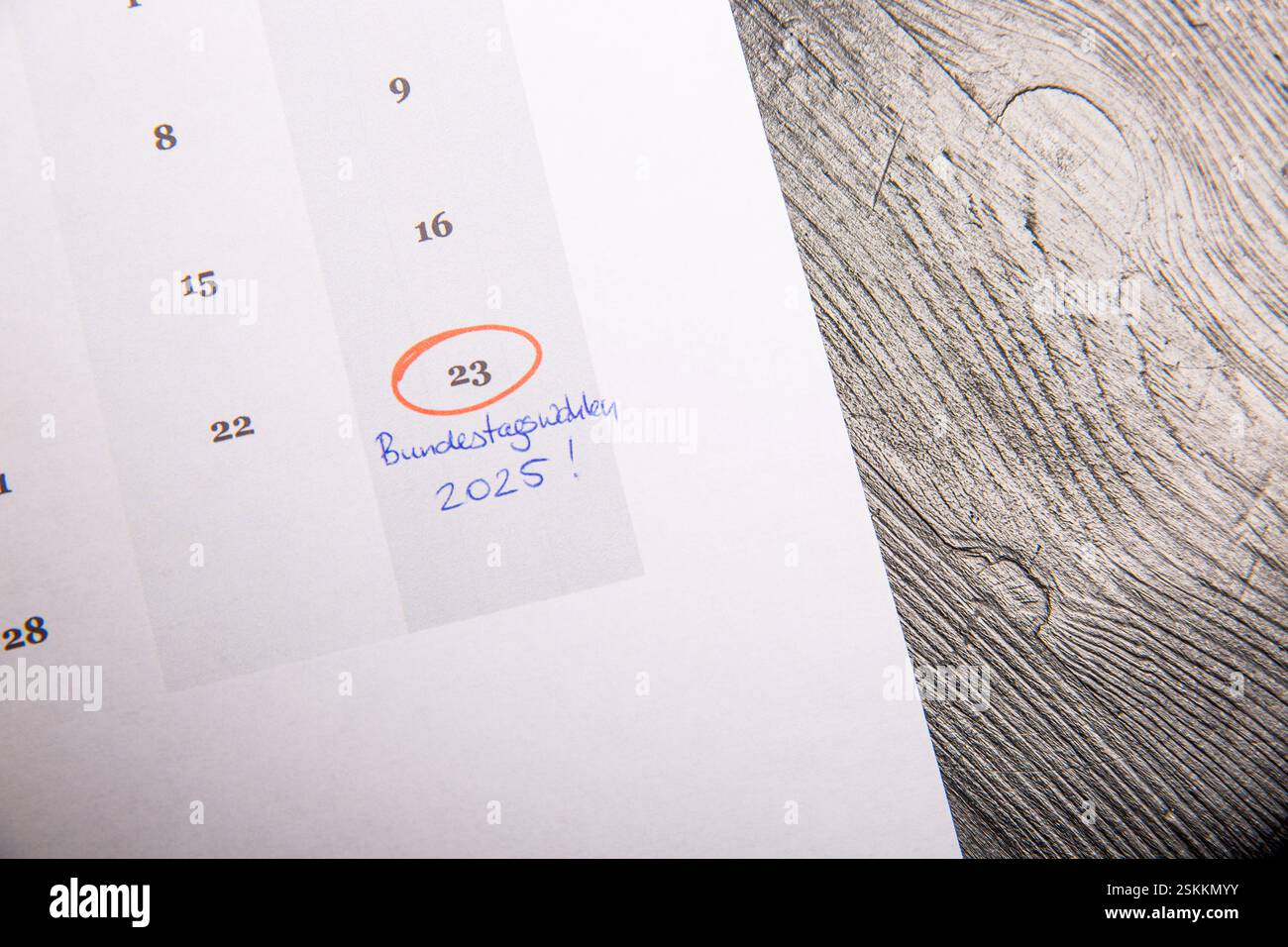 German calendar 2025 February, election voting day on the 23rd Stock ...