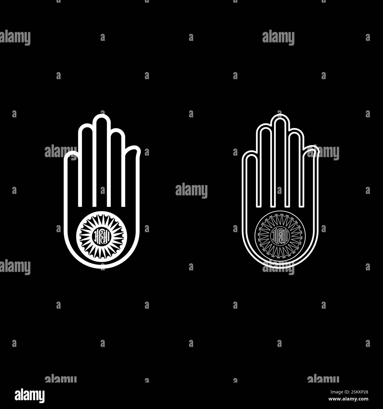 Hand Akhimsa Ahimsa arm Jainism Jain religion symbol Dharma Ahinsa set ...
