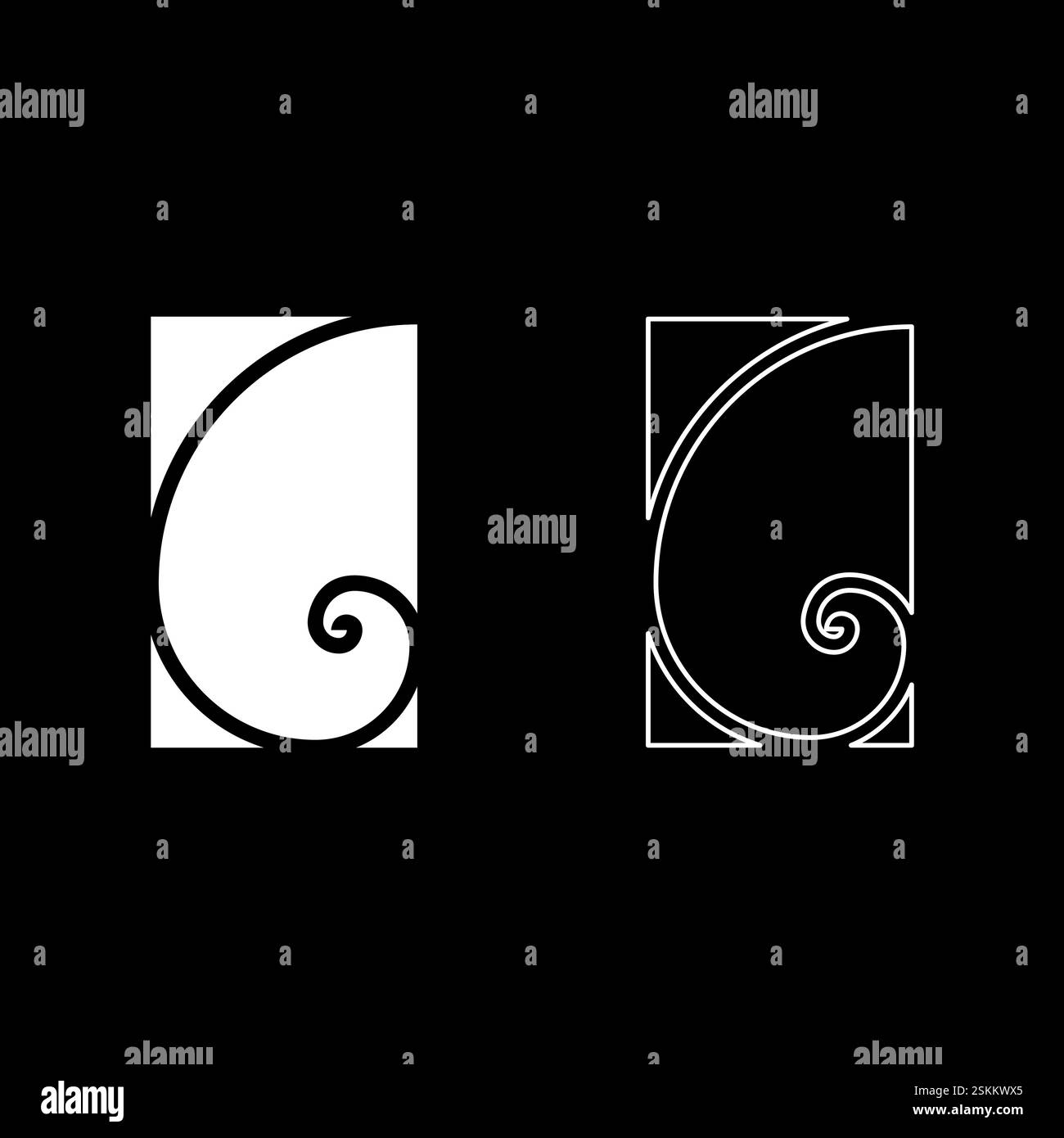 Golden ratio section Sacred geometry symbol ration proportions set icon ...