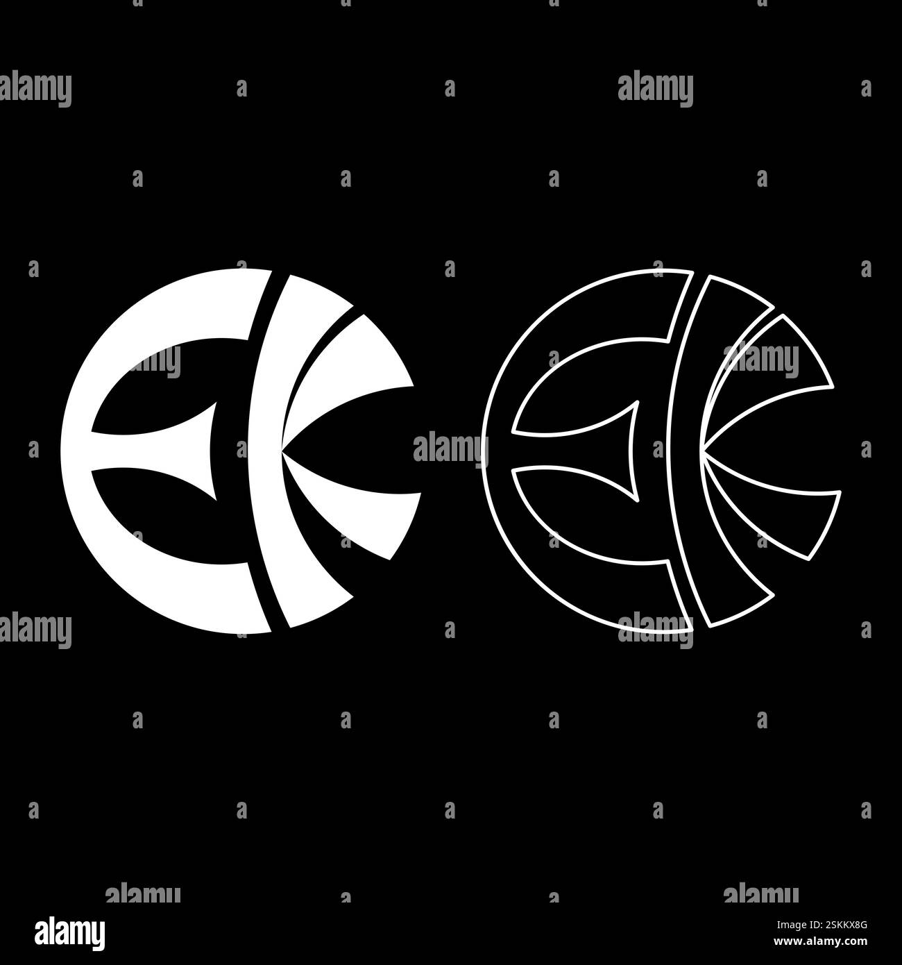 Symbol Eckankar religion EK set icon white color vector illustration ...