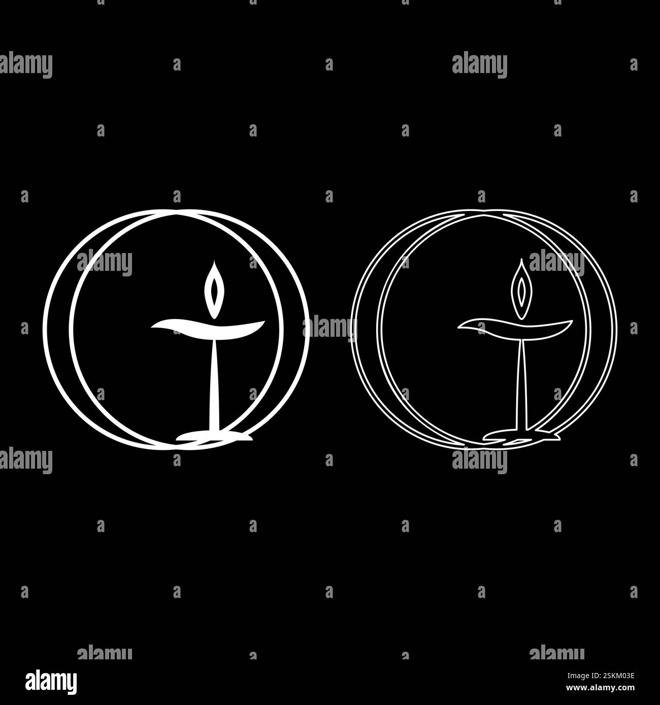 Flaming chalice symbol Unitarian universalism concept set icon white ...