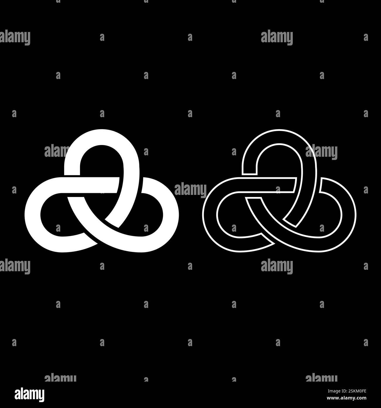 Gordian knot Sacred geometry symbol set icon white color vector ...