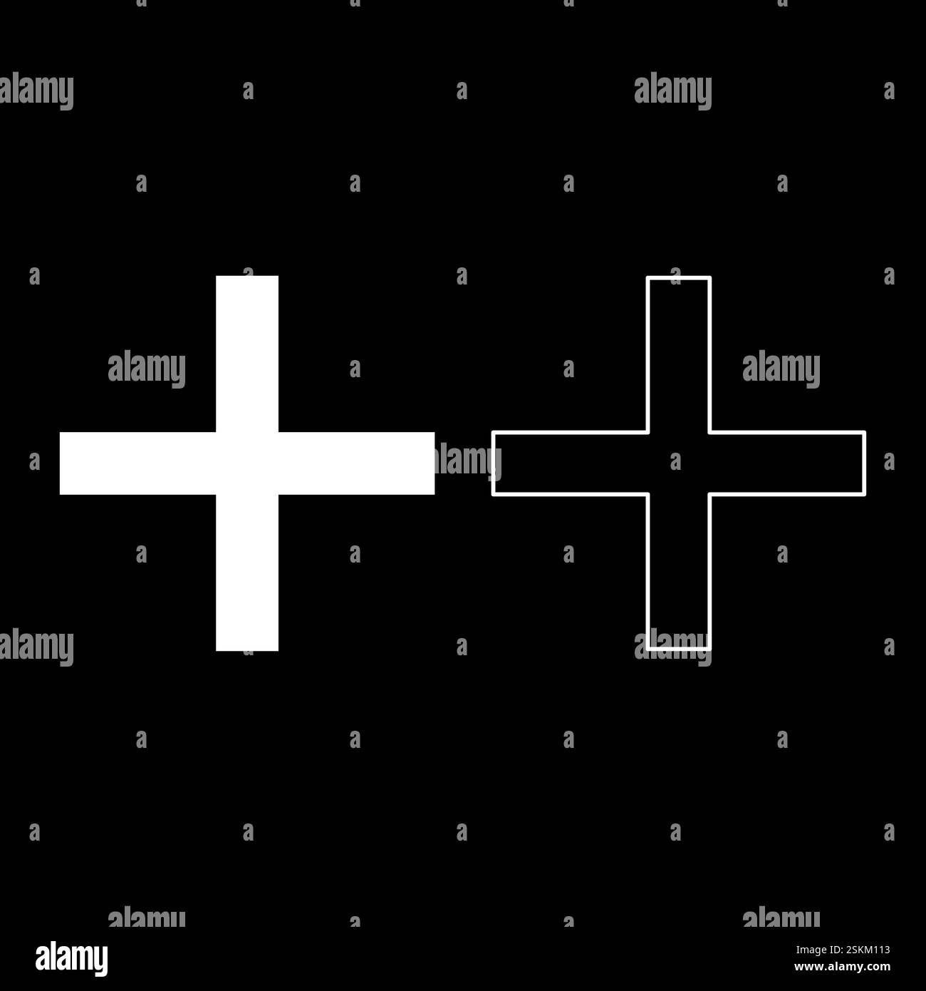 Greek Cross Crux quadrata christian crosses set icon white color vector ...