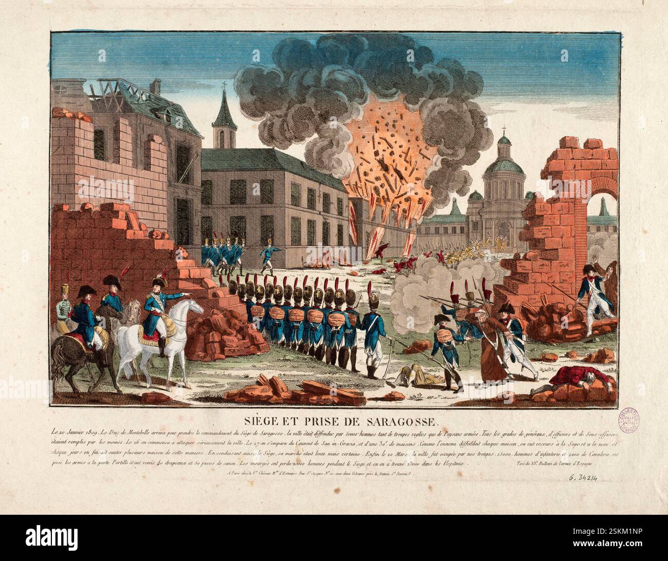 The fall of Saragossa. During the Peninsular War the town of Saragossa ...