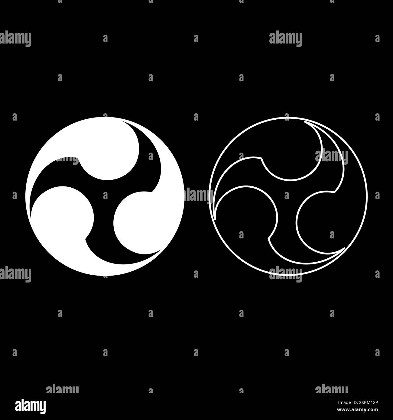 Tomoe symbol religious sign Japanese religions Oriental three petal set ...