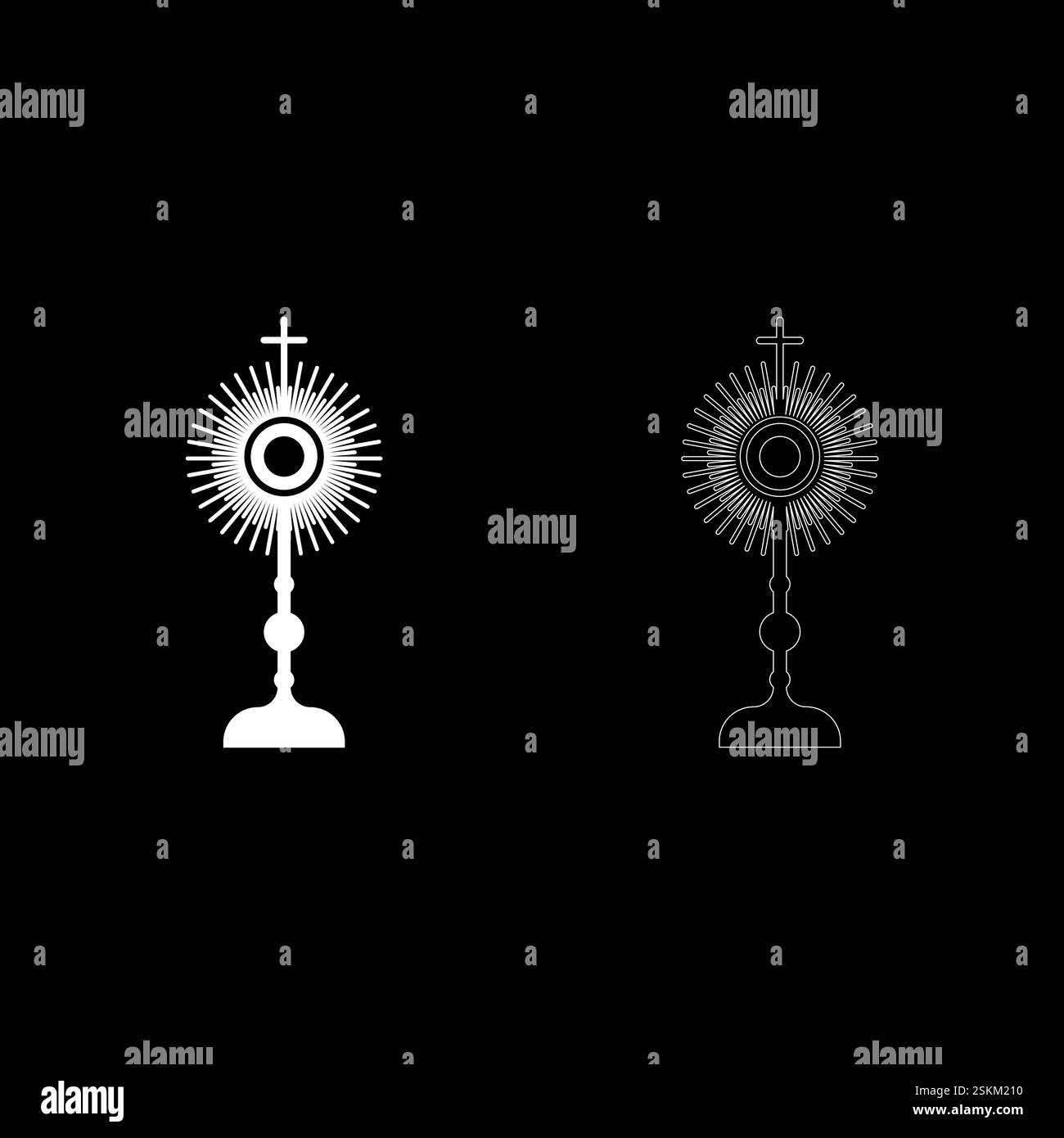 Monstrance Christi Sacrament of the eucharist set icon white color ...