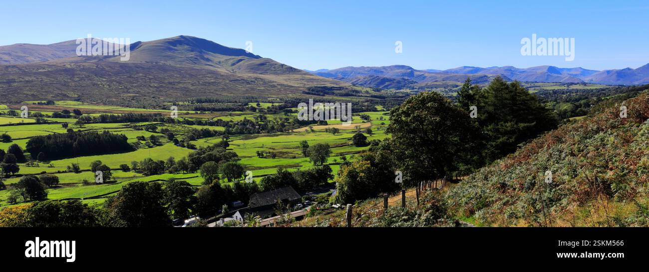 Landscape view over the Threlkeld valley, Keswick, Lake District ...