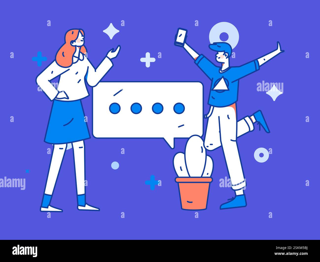 Notification announcement vector creative flat hand drawn illustration ...
