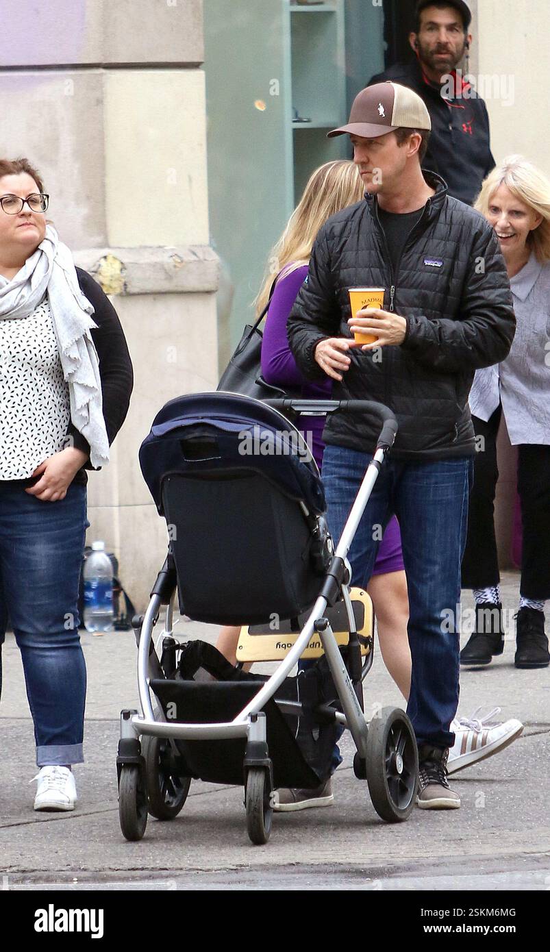 Actor and director Ed Norton takes his son Atlas Norton for a walk on ...