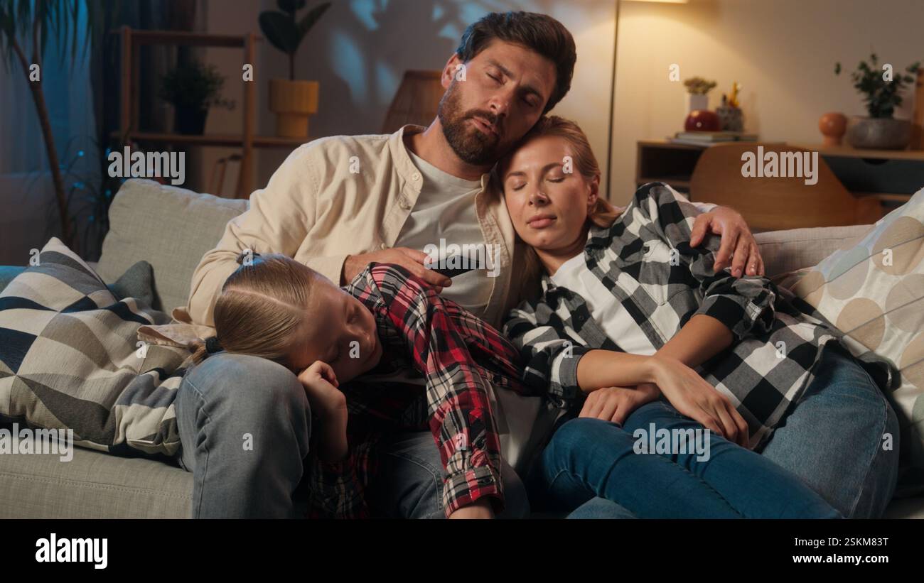 Tired sleepy exhausted fatigued Caucasian family mother woman man ...