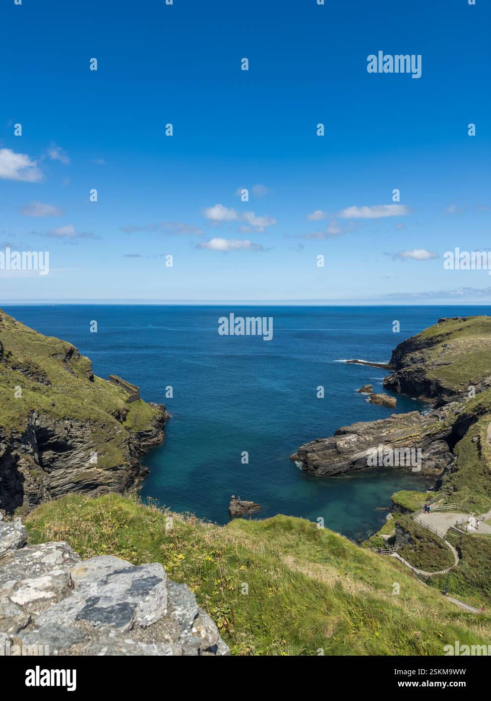 Coastal landscape at Tintagel, Cornwall, England, on a summer day Stock ...