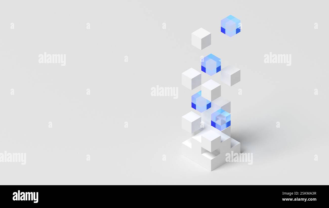 Abstract cubes. Floating. 3d illustration Stock Photo - Alamy
