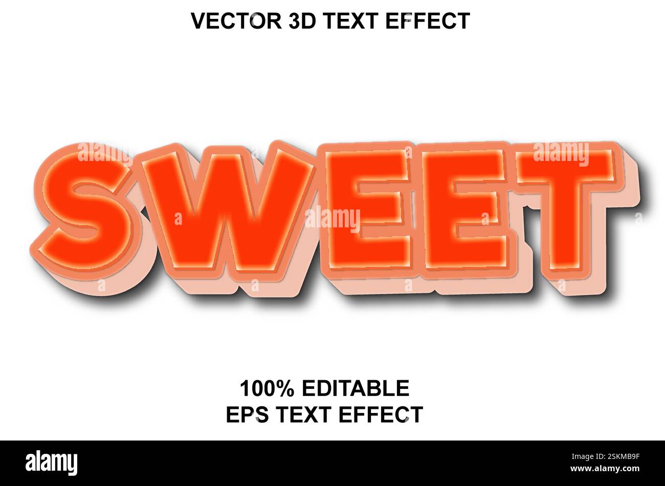 3d editable vector text effect design template Stock Vector Image & Art ...