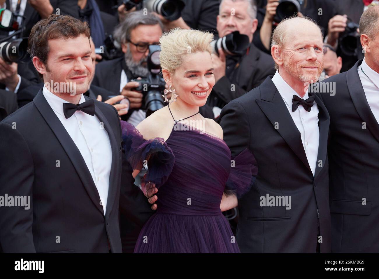 Alden Ehrenreich, Emilia Clarke and director Ron Howard attend the ...