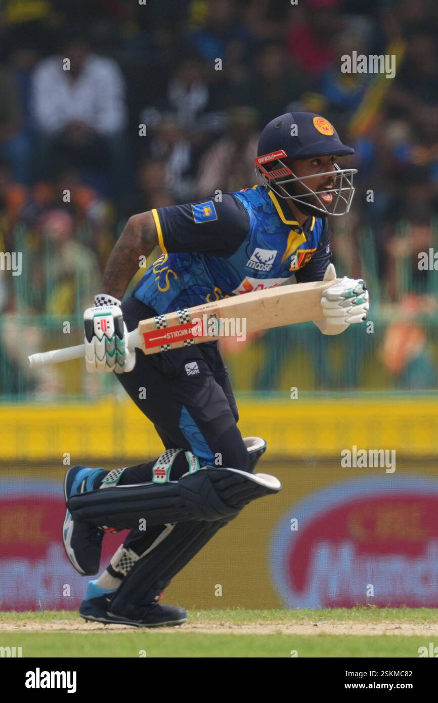 Kusal Mendis of Sri Lanka takes a run during the 1st One Day ...