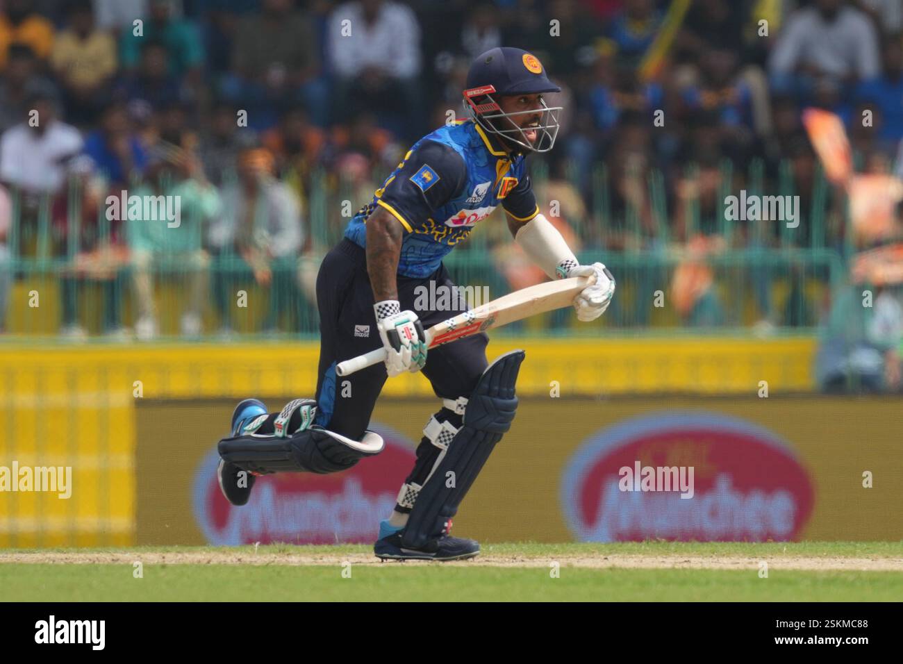 Kusal Mendis of Sri Lanka takes a run during the 1st One Day ...