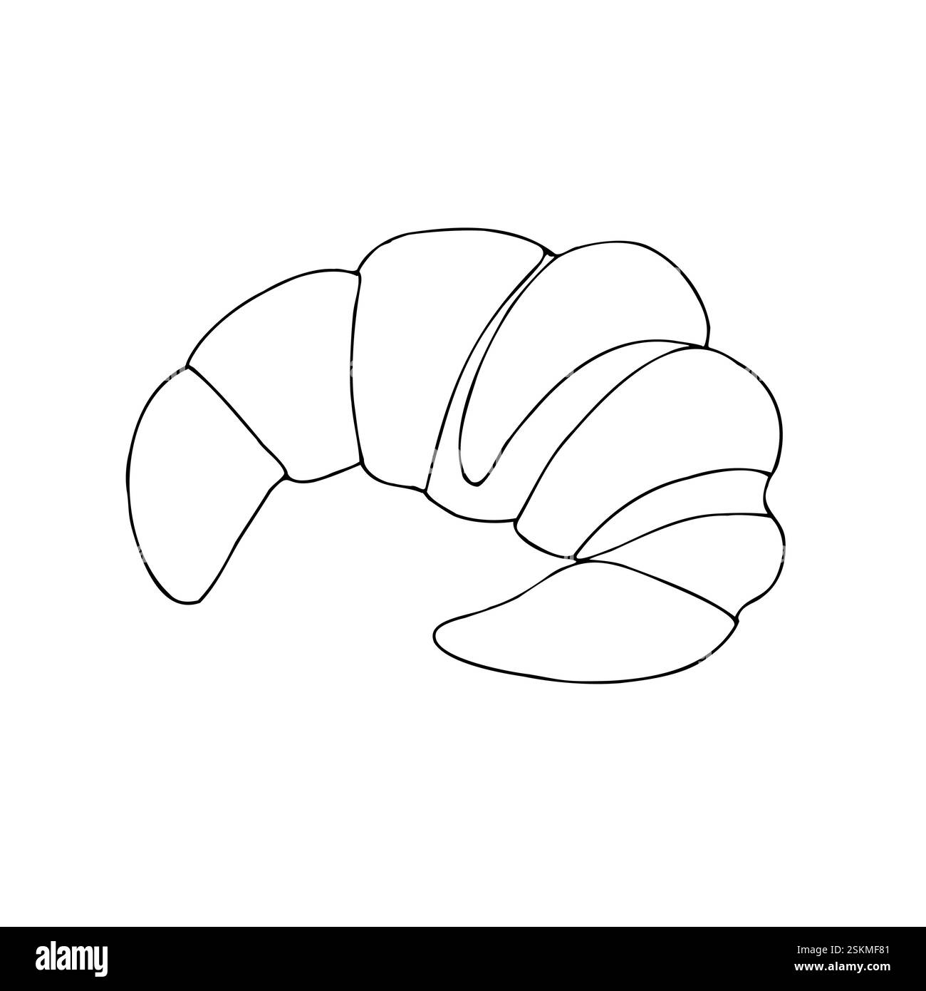Vector freshly baked croissant. Graphic ink French pastry illustration ...