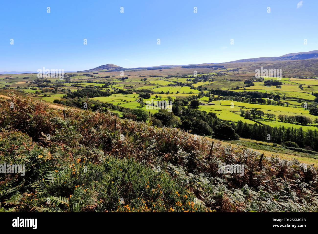 Landscape view over the Threlkeld valley, Keswick, Lake District ...